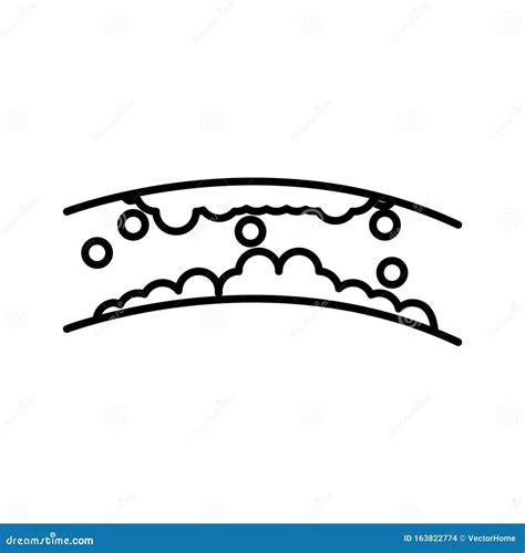 Cholesterol Icon Artery Blocked With Cholesterol Line Illustration