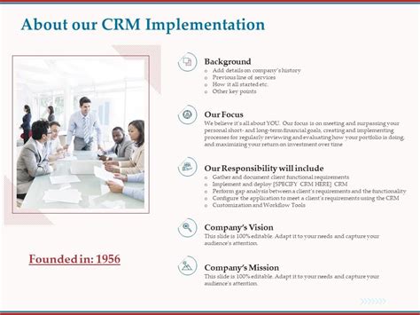 About Our Crm Implementation Ppt Powerpoint Presentation Icon Show