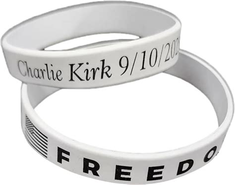 10 Pack Charlie Kirk Freedom Memorial Rubber Silicone Band