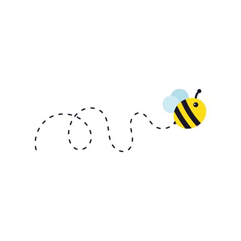 Bee Flying Path A Bee Flying In A Dotted Line The Flight Path Of A Bee To Honey 14569286 Png