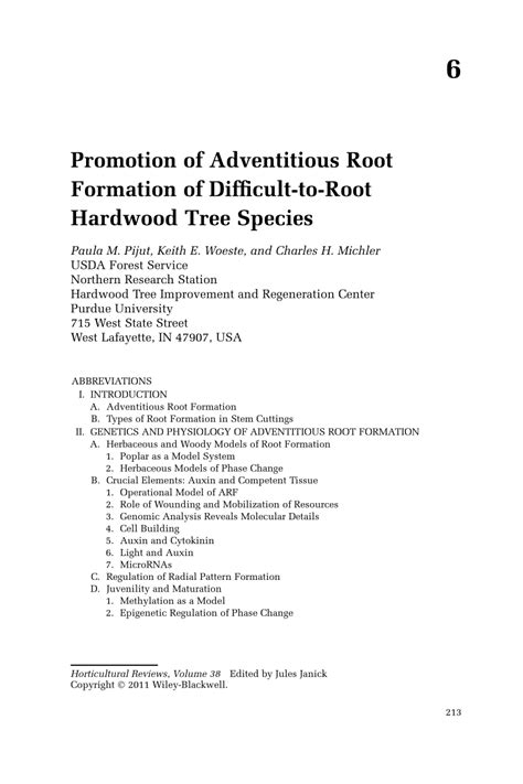 Pdf Promotion Of Adventitious Root Formation Of Difficult‐to‐root