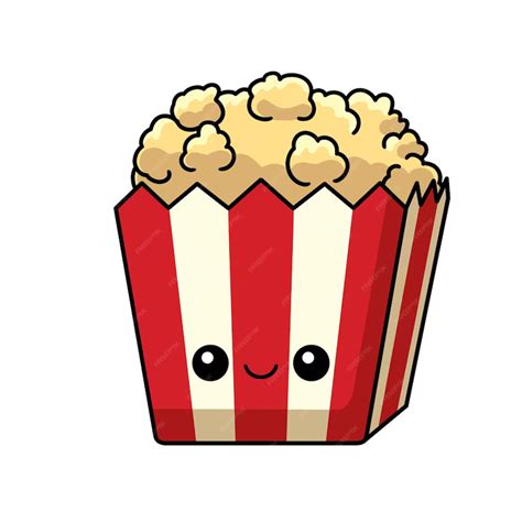 Cute Popcorn Cartoon Character Vector Illustration Premium Vector