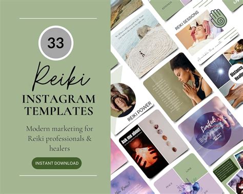 Reiki Instagram Templates Reiki Social Media Posts Canva Templates