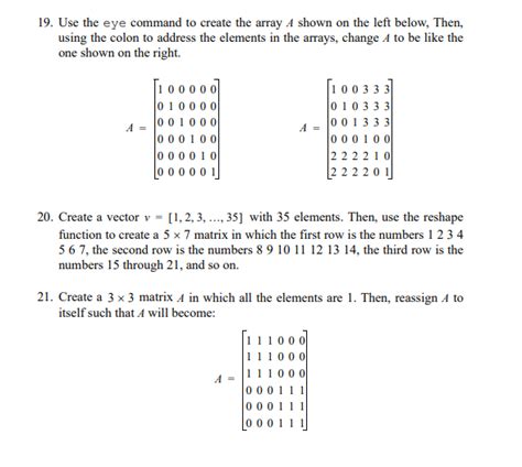 Solved Create The Following Matrix B Chegg