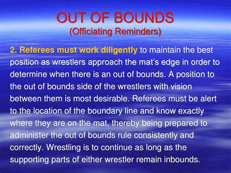 Edge Of The Mat Control And Out Of Bounds Calls Ppt Download