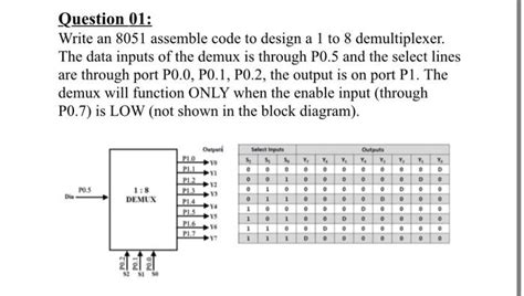 solved question 01 write an 8051 assemble code to design a