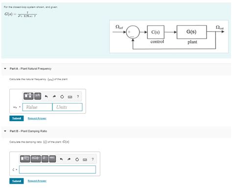 Solved For The Closed Loop System Shown And Given
