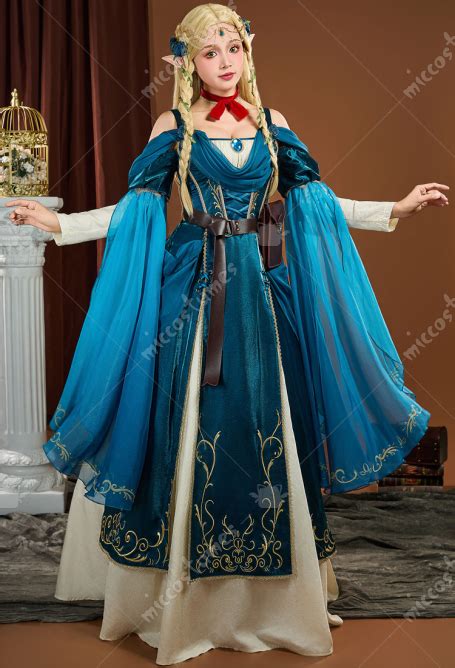 Women Marcille Donato Costume Medieval Dress With Belt Choker Dungeon