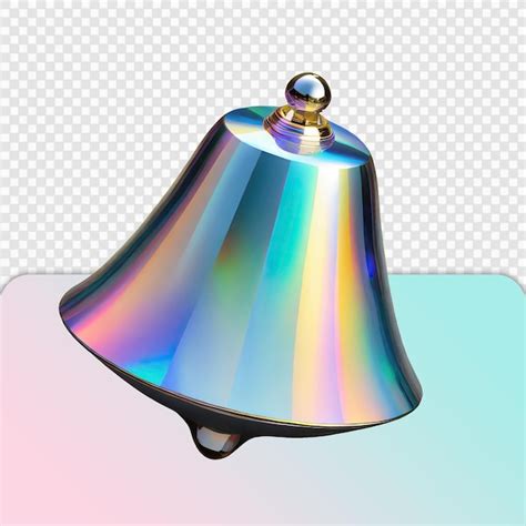 Premium Psd 3d Isolated Of Glass Iridescent Bell