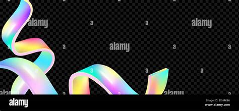 Dynamic Spectrum Ribbon Abstract Holographic Wave Flow Iridescent Fluid Stock Vector Image