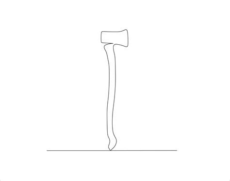 Continuous Line Drawing Of Axe One Line Of Axe Hatchet Continuous Line Art Editable Outline