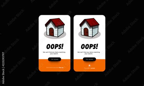 Oops Please Check Internet Connection Simple House Vector Illustration Screen For Smart Phones