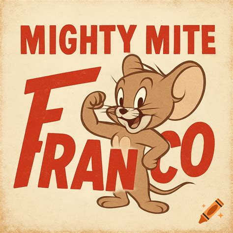 A Vintage 50s Style Logo Featuring Jerry The Mouse From Tom And Jerry