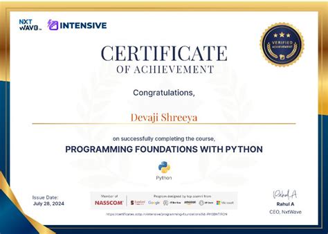Devaji Shreeya On Linkedin Nxtwave Pythoncoding