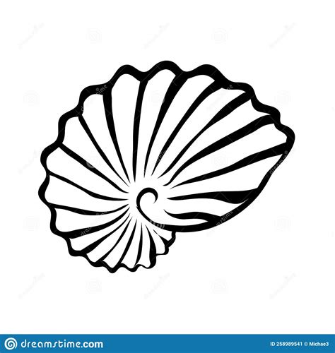 Blue Sea Shell Isolated On White Background Stock Vector Illustration Of Sketch Graphic