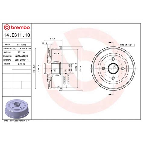 Brake Drum Brembo 14e31110