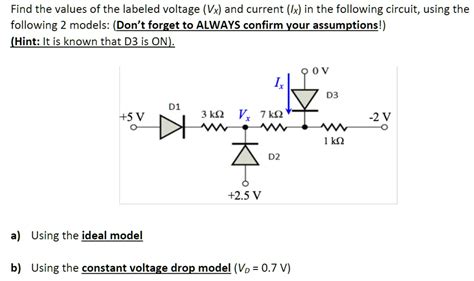 Solved Find The Values Of The Labeled Voltage Vx And Current Ix In The Following Circuit