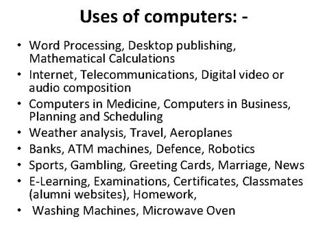 Introduction To Computers Module Objectives Define Computers Identify