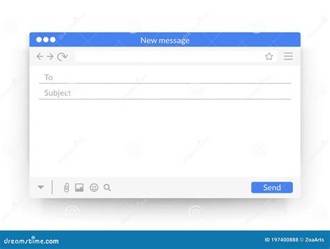 Email Interface Mail Window Template Internet Message Isolated Frame Blank Email Ui Design In