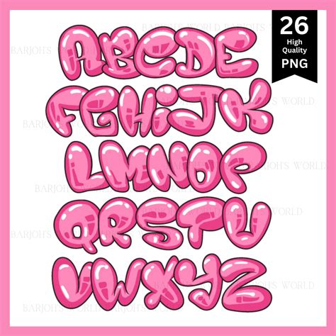 Bubble Graffiti Svg Letters Svg Files Png Files Alphabet Etsy Canada