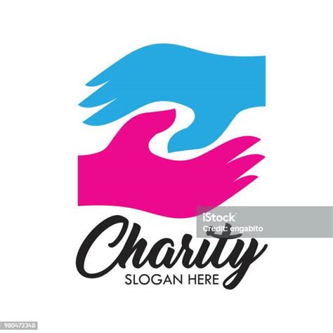 아이콘 엠 블 럼과 휘장 귀하의 슬로건에 대 한 텍스트 공간 태그 행 벡터 일러스트 레이 션 Charitable Foundation에 대한 스톡 벡터 아트 및 기타 이미지