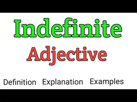 Indefinite Adjectives English Study Here