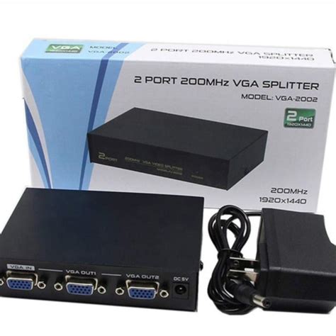 Jual VGA SPLITER 1 TO 2 PORT 200MHZ ADAPTOR VGA SPLITTER 2 PORT Shopee Indonesia