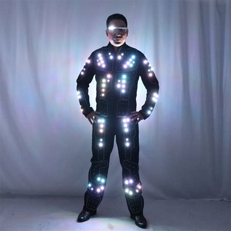 Full Color Led Robot Suit Stage Dance Costume Tron Rgb Lighted Luminous
