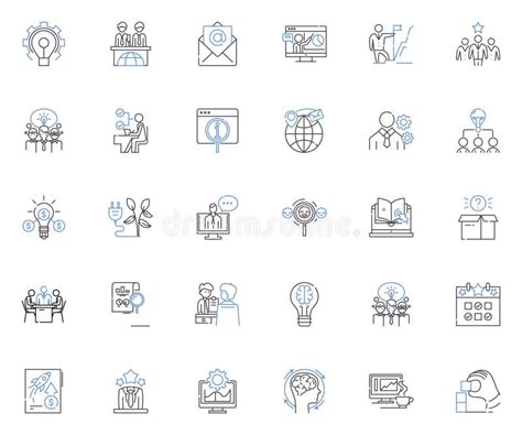 Investment Strategy Line Icons Collection Diversification Asset