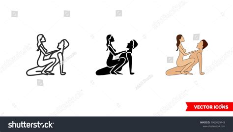 Sex Position Icon 3 Types Color Stock Vector Royalty Free 1063029443