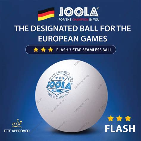 Joola Flash 40 3 Star Table Tennis Ball Bola Ping Pong Ittf Approved