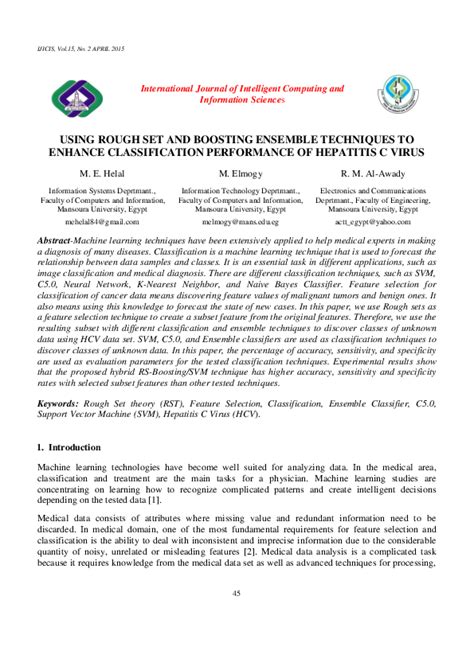Using Rough Set And Boosting Ensemble Techniques To Enhance