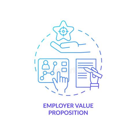 Employer Value Proposition Blue Gradient Concept Icon Stock Vector