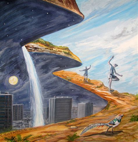 Полночь полдень Traditional Art фазан луна водопад Современное искусство