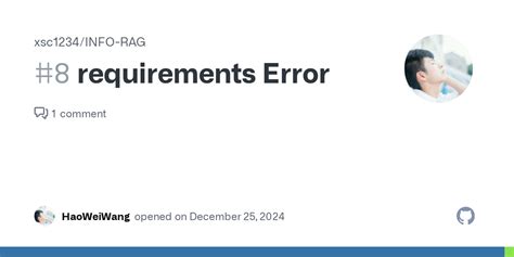 Requirements Error · Issue 8 · Xsc1234info Rag · Github