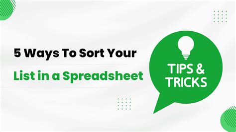 Ways To Sort Your List In A Spreadsheet Spreadsheet Advice