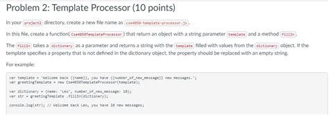 Solved Problem 2 Template Processor 10 Points In Your