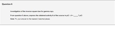 Investigation Of The Inverse Square Law For Gamma