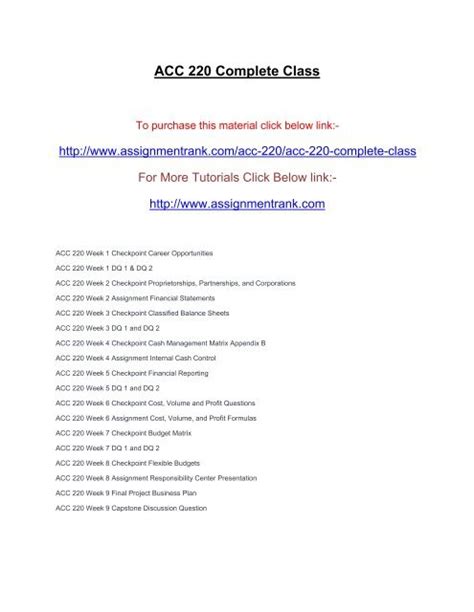 Acc 220 Complete Class Acc 220 Complete Class