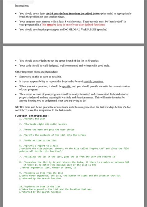 Solved Intro To Programming In C Large Program 4 Listc