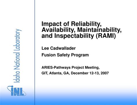 Ppt Impact Of Reliability Availability Maintainability And Inspectability Rami Powerpoint
