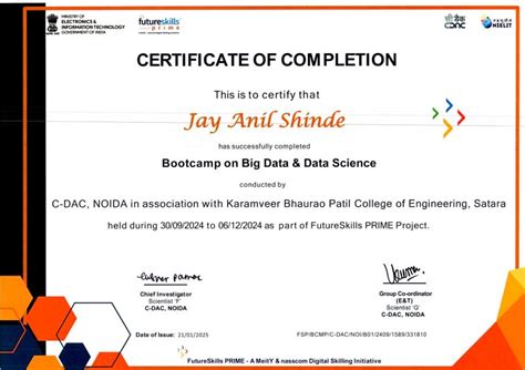 Datascience Bigdata Ai Machinelearning Futureskills Cdac Jay