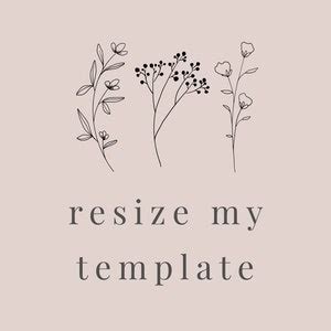 Add On Resize My Template Etsy