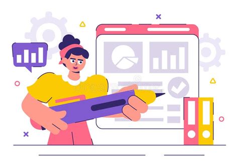 Market Research And Analysis Vector Illustration With Team Management