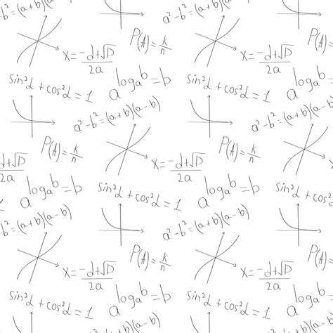 Premium Vector Seamless Background With Mathematical Formulas On A White Background Vector