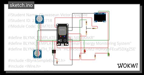 Smart Energy Monitoring System Wokwi Esp32 Stm32 Arduino Simulator