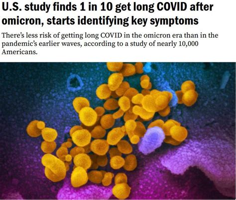 Omicron ခေတ်တွင် ကိုဗစ်ဖြစ်သူ ၁၀ ဦးအနက် ၁ ဦးတွင်သာ တာရှည်ကိုဗစ်ဖြစ်ပွားနိုင်ဟု သုတေသီတို့ဆို