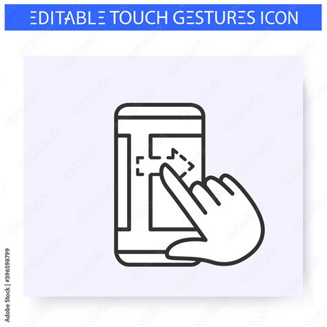 Horisontal Scroll Right Hand Gesture Line Iconswipe On Screen
