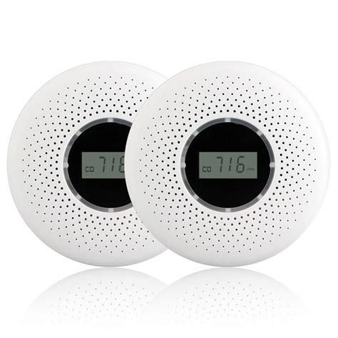 портативный тестер детектора Co для путешествий белый и черный 2 датчика дыма и угарного газа
