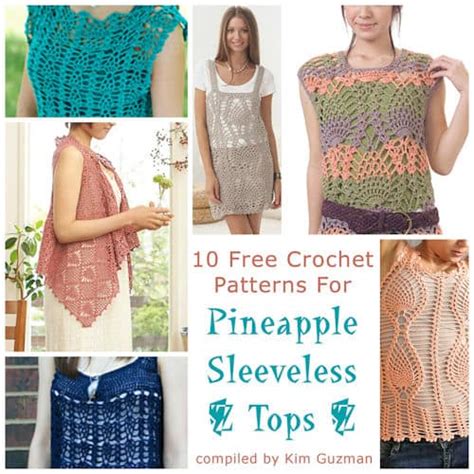 Roundup 9 Free Crochet Patterns For Pineapple Sleeveless Tops